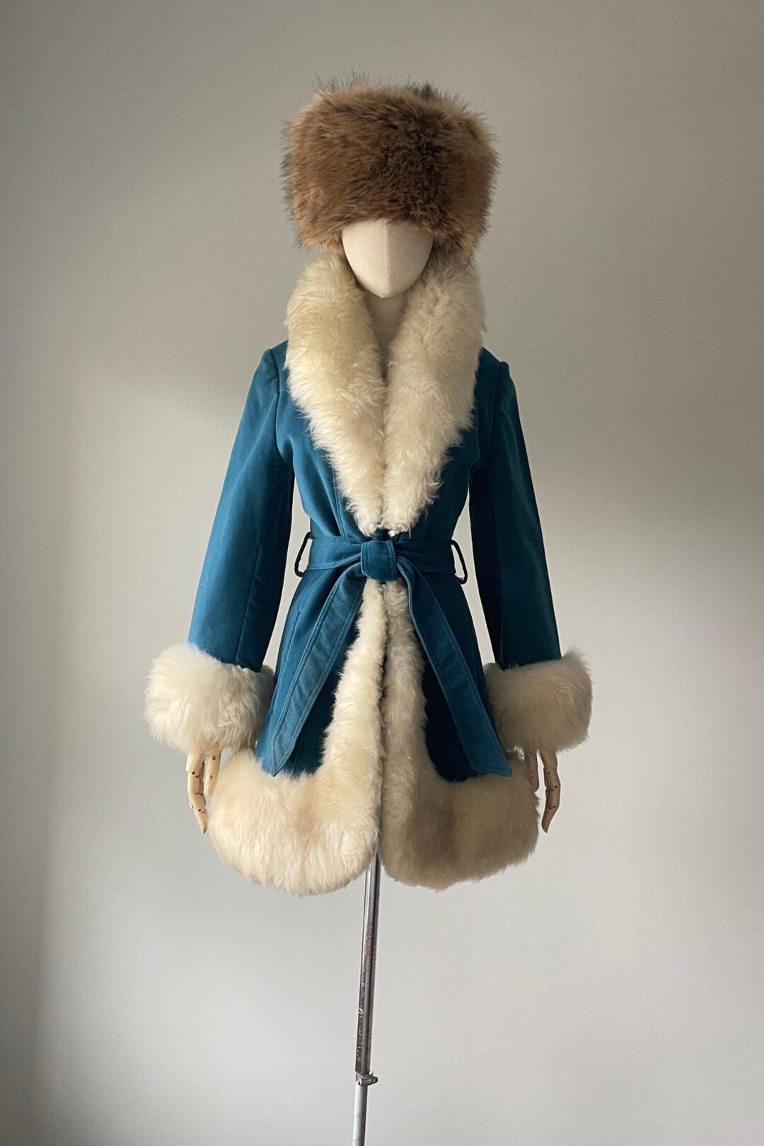 1960s Blue Shearling Princess Coat by Country Pacer SMALL - Etsy