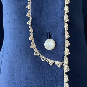 1970s Blue Macrame Lace Trimmed Suit by Lilli Ann | MEDIUM - Etsy