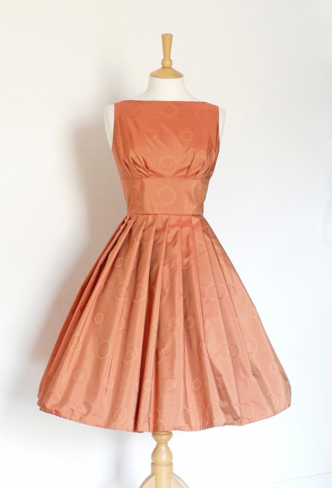 Pink Silk Brocade Tiffany Prom Dress Sleeveless - Made by Dig for ...