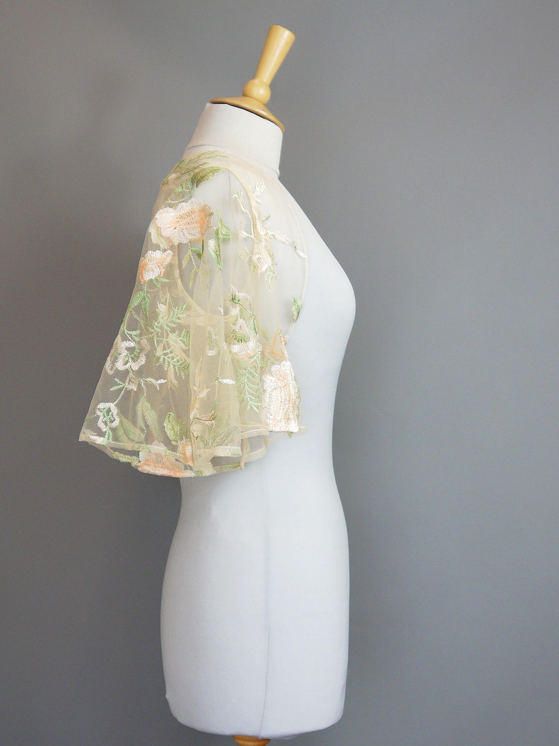 Peony Floral Lace Bolero Top With Flutter Sleeves - Made by Dig for ...