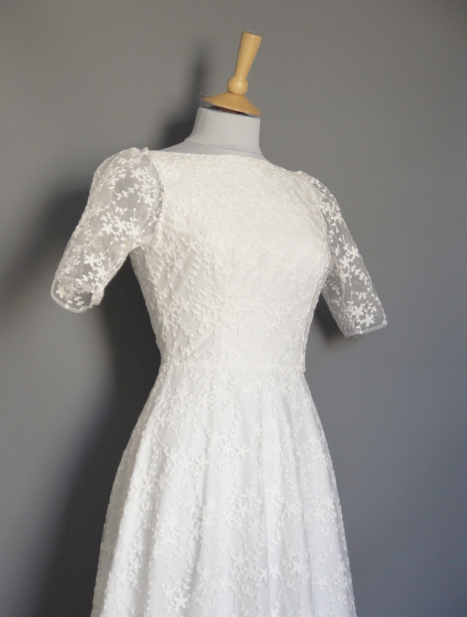 Ophelia Lace Sabrina Full Length Wedding Gown - Made by Dig for Victory ...