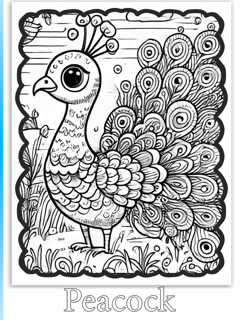 10 Animal Coloring Pages: One Color Page and One Matching Black and ...