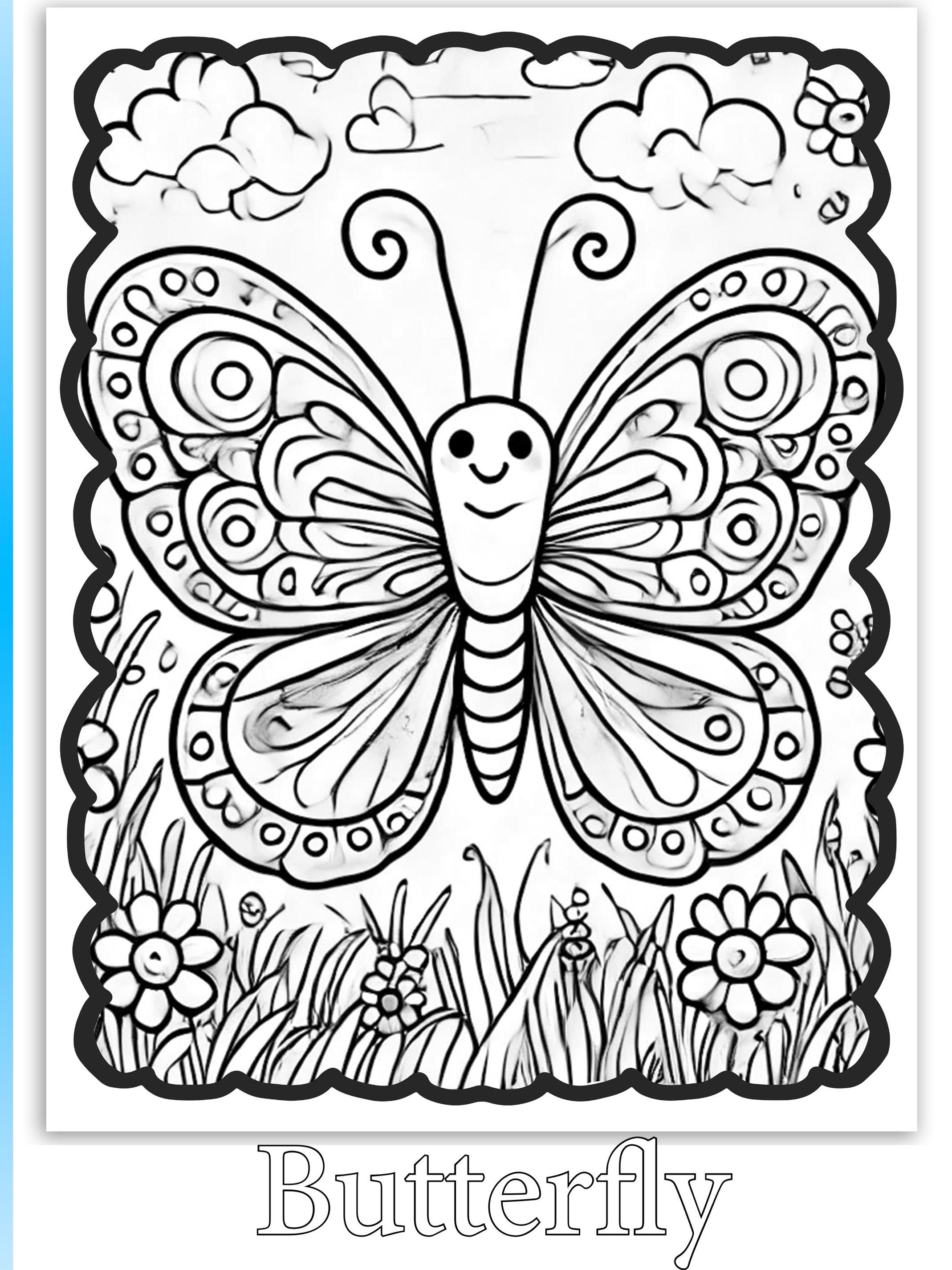 10 Animal Coloring Pages: One Color Page and One Matching Black and ...