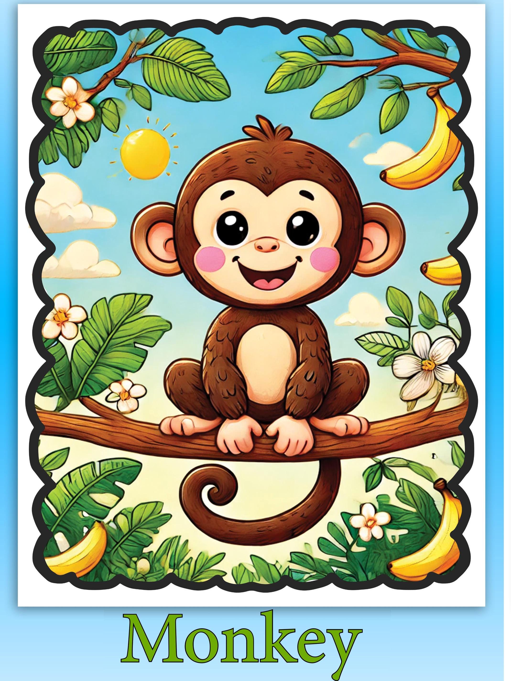 10 Animal Coloring Pages: One Color Page and One Matching Black and ...