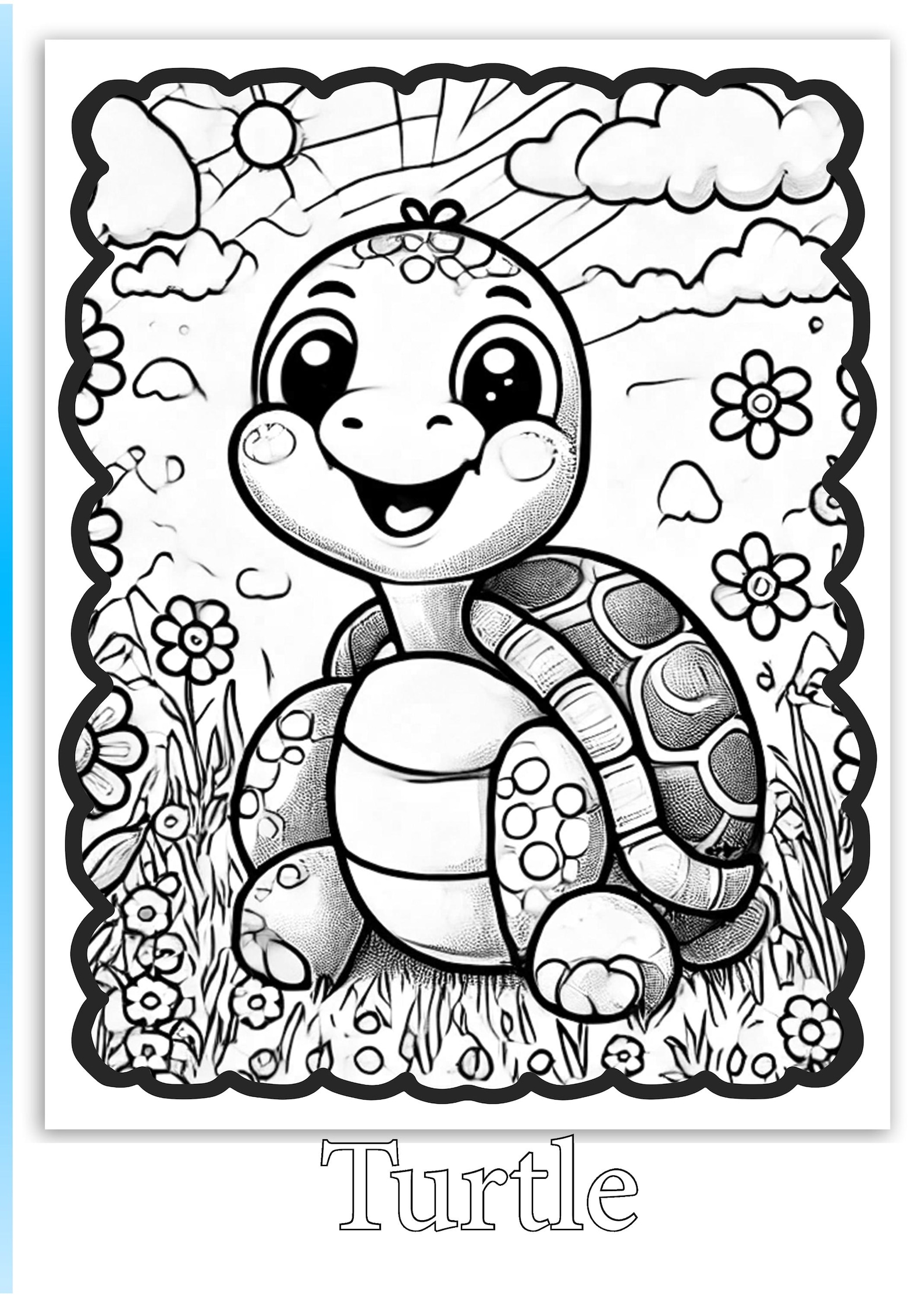 10 Animal Coloring Pages: One Color Page and One Matching Black and ...