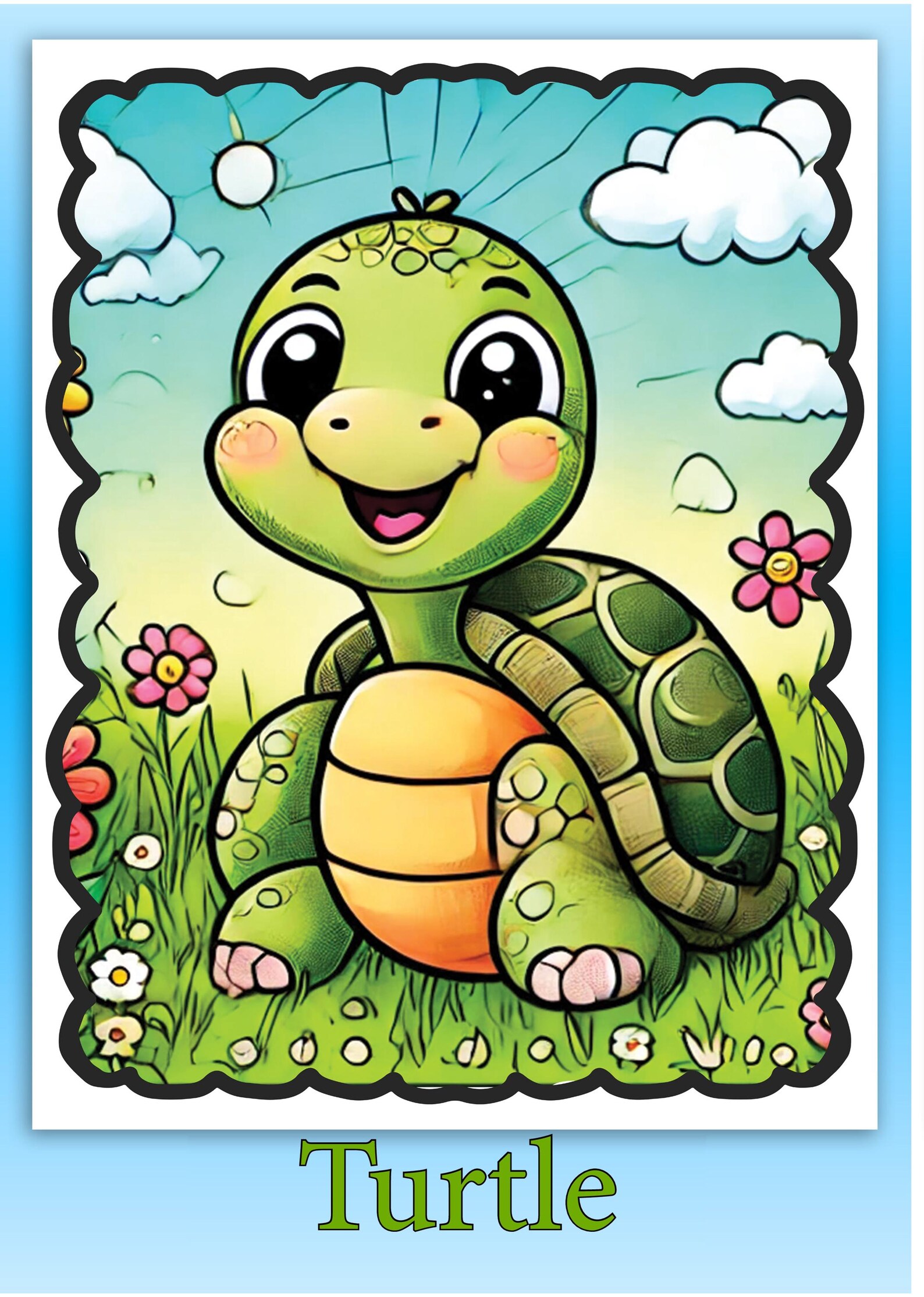 10 Animal Coloring Pages: One Color Page and One Matching Black and ...