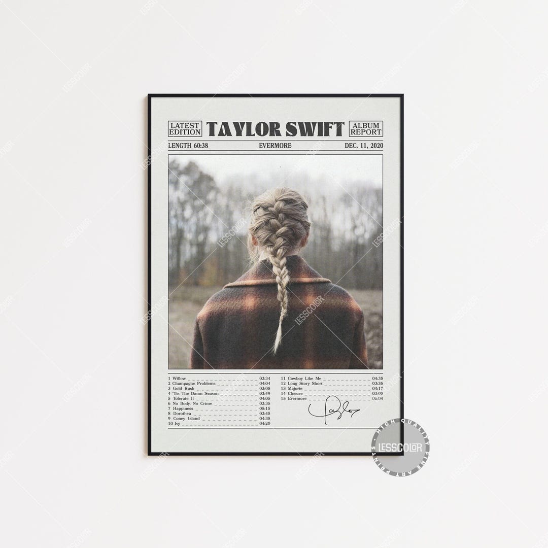 Taylor Swift Retro Newspaper Print, Evermore Poster, Taylor Swift ...