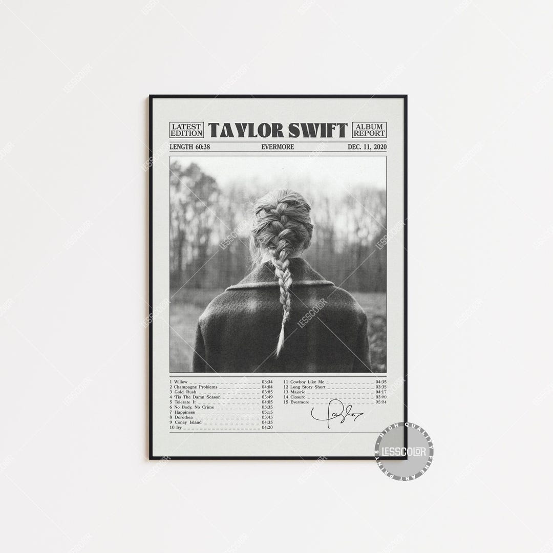 Taylor Swift Retro Newspaper Print, Evermore Poster, Taylor Swift ...