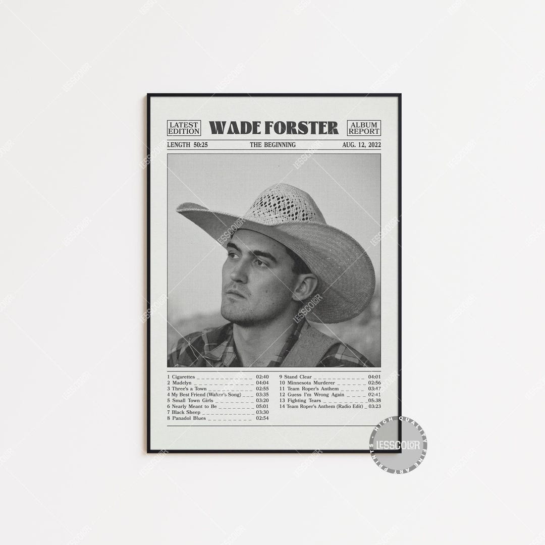 Wade Forster Retro Newspaper Print, the Beginning Poster, Wade Forster Poster, Album Cover ...
