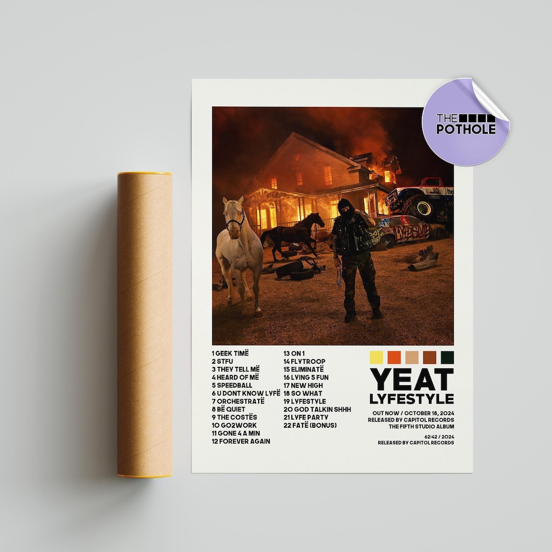 Yeat Posters / LYFESTYLE Poster, Album Cover Poster, Poster Print Wall Art, Music Band Poster ...