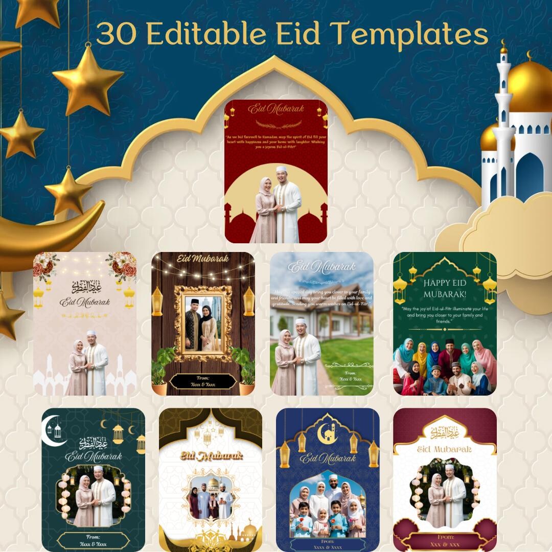 Eid Poster Templates | Editable Posters | Greeting Cards | 30 Designs ...