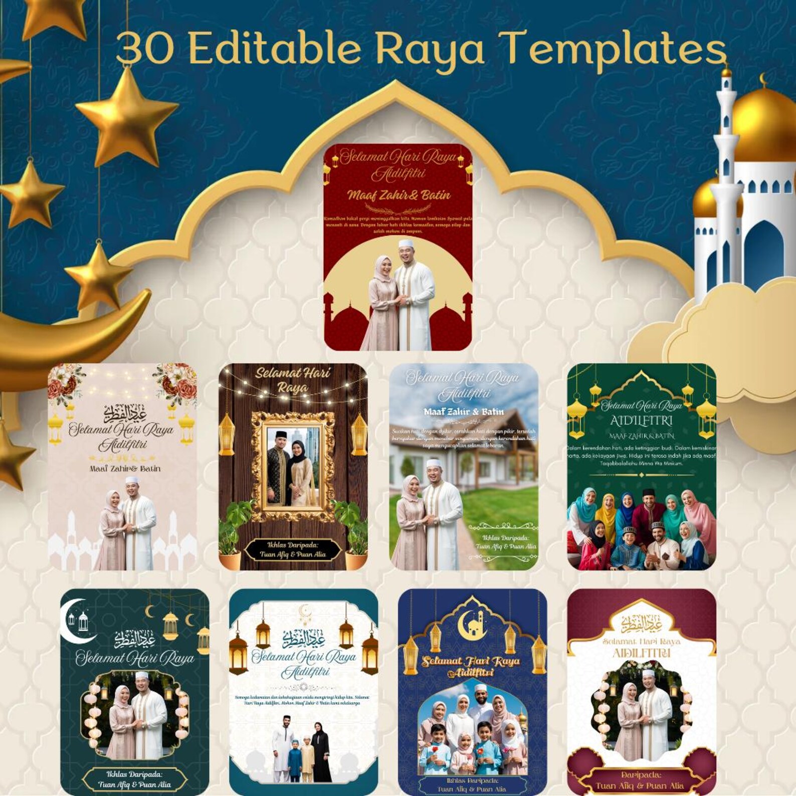 Hari Raya Poster Templates | Eid Poster Templates | Editable Posters ...