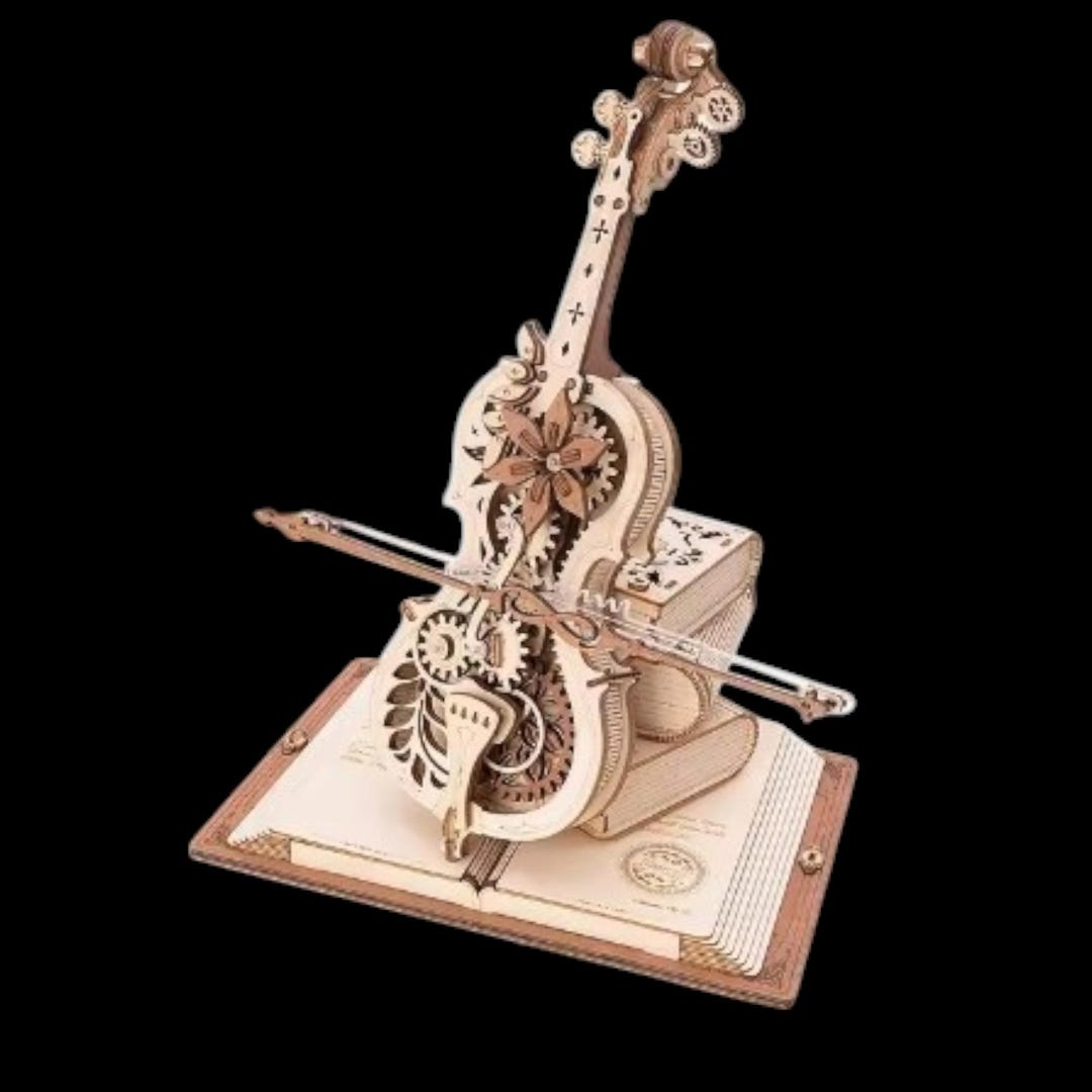 3D Wooden Cello Puzzle DIY Kit – Mechanical Music Instrument Model ...