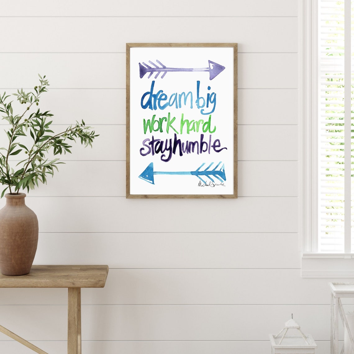Watercolor Quote Art Dream Big Work Hard Stay Humble - Etsy