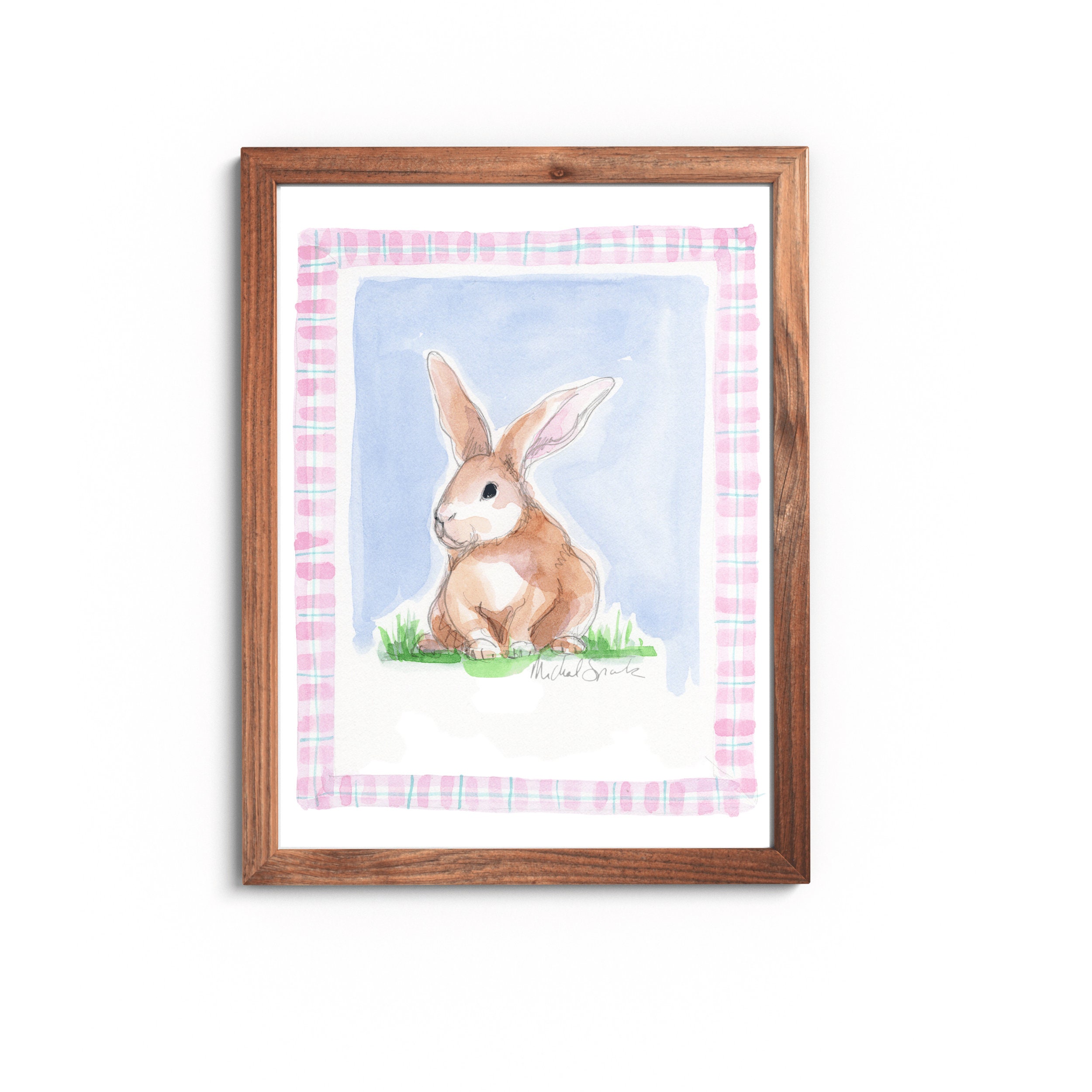 Bunny Nursey Art Baby Bunny Cute Baby Animal Art Watercolor - Etsy