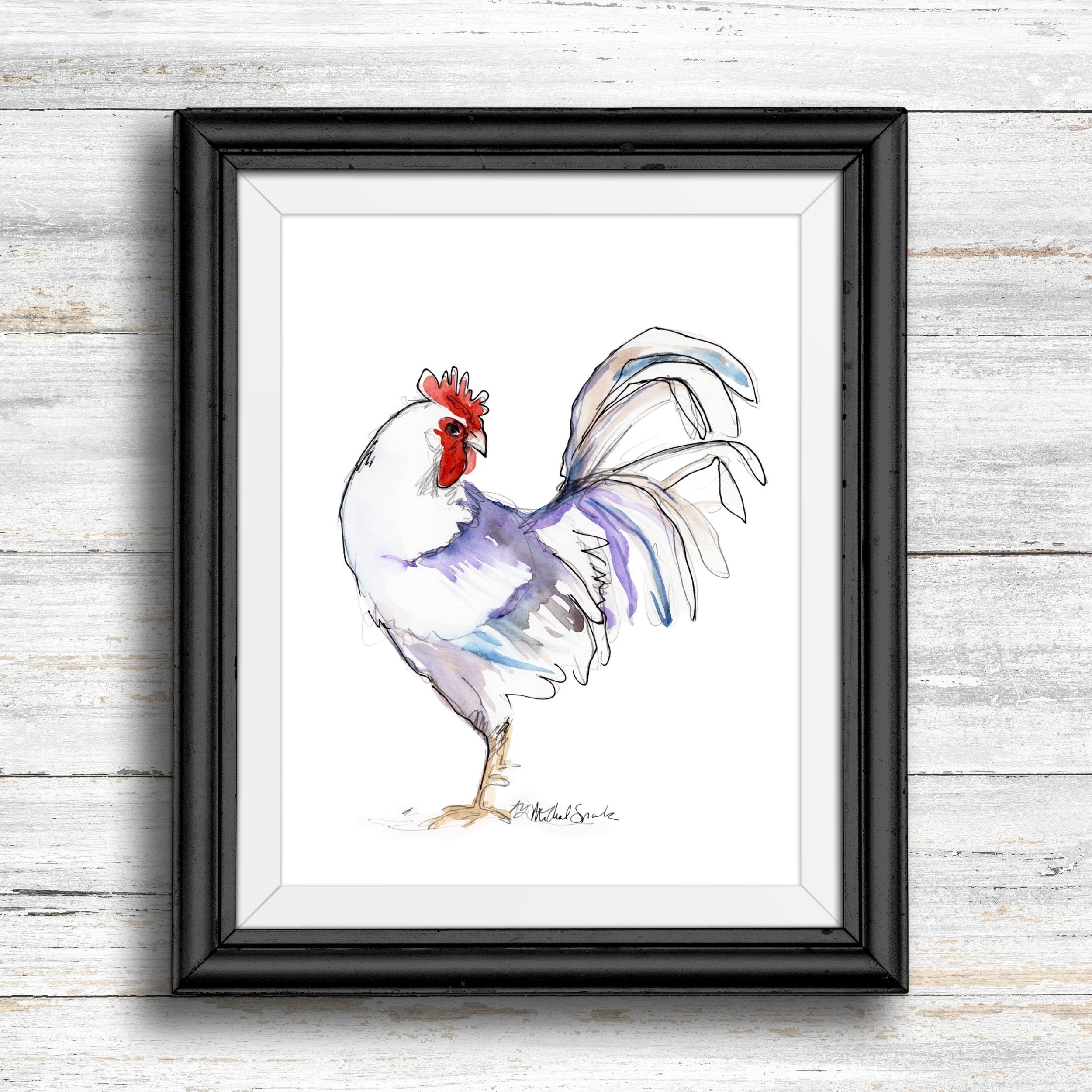 Hahn Druck, Hahn Küche Dekor, Hahn Kunst, Hahn Druck, Digitaldruck ...