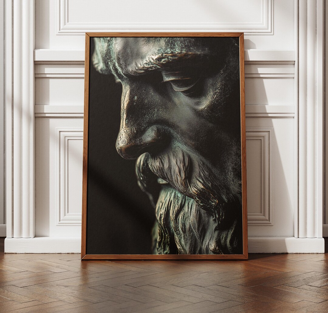 Bronze Philosopher Art - Classical Wall Art - Neoclassical Print ...
