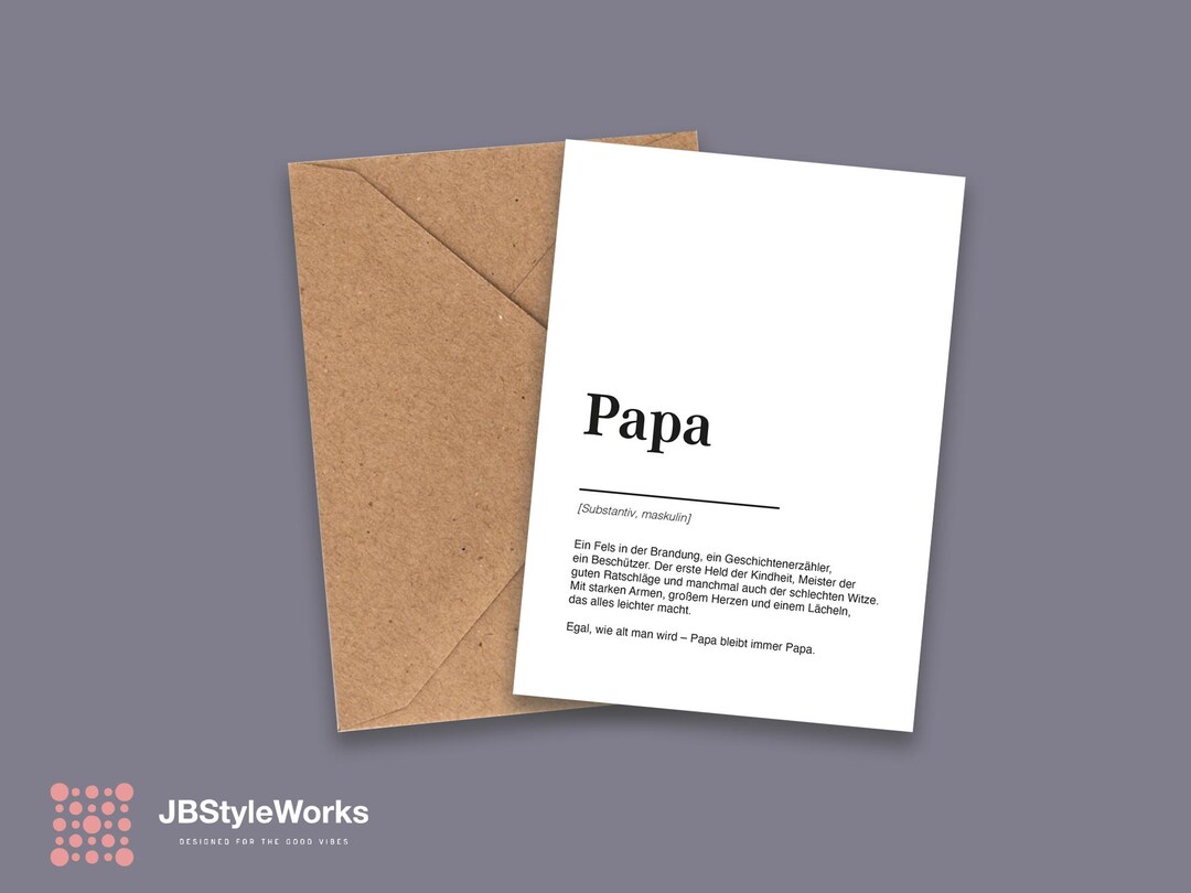 Dad Definition, Card for Father's Day or as a Gift, Small Token of ...
