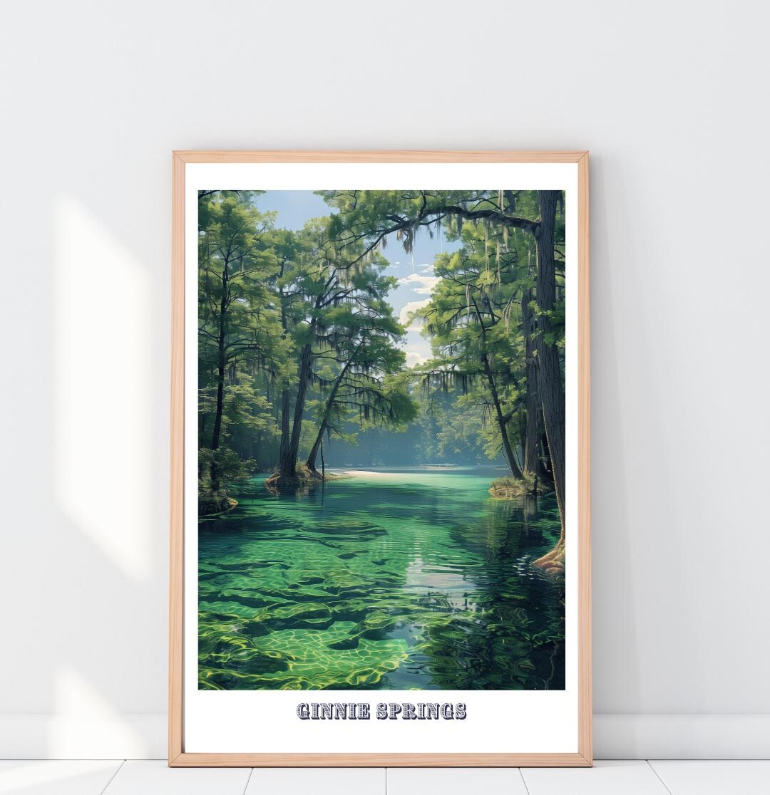 Nature Poster - Ginnie Springs, Florida Poster, Travel Poster - Etsy