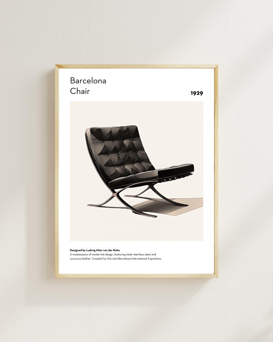 Barcelona Chair Poster: Bauhaus Wall Art Modernist Design Print ...