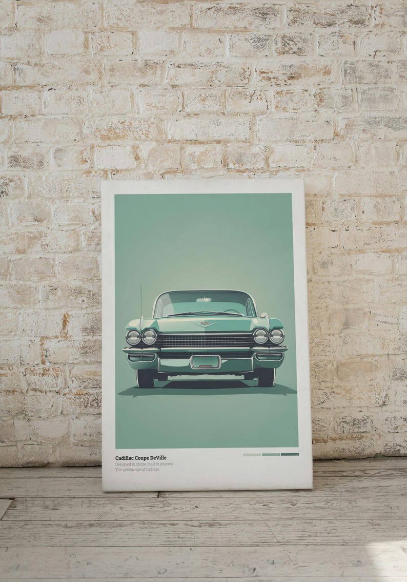 Cadillac Coupe Deville Digital Art Poster | Classic Car Wall Art ...