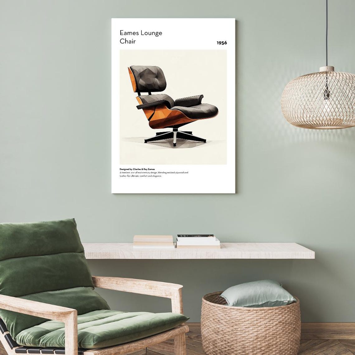 Eames Lounge Chair Poster: Mid-century Modern Art Print (digital ...