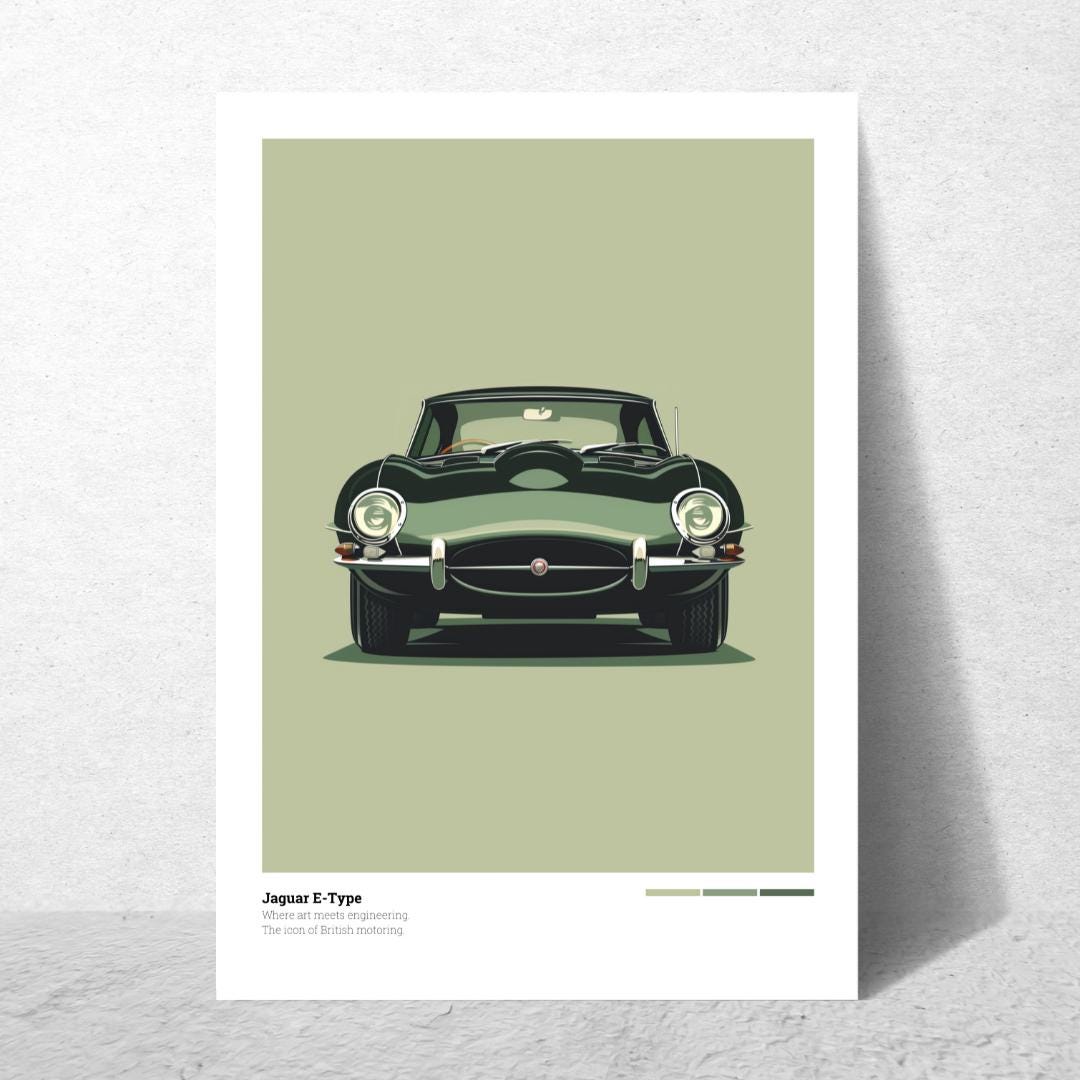 Jaguar E-type Poster – Classic Car Wall Art, Jaguar Car Poster - Etsy