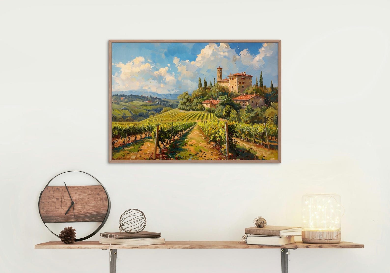 Tuscany Landscape Oil Painting Art Print: Italian Villa Wall Decor ...