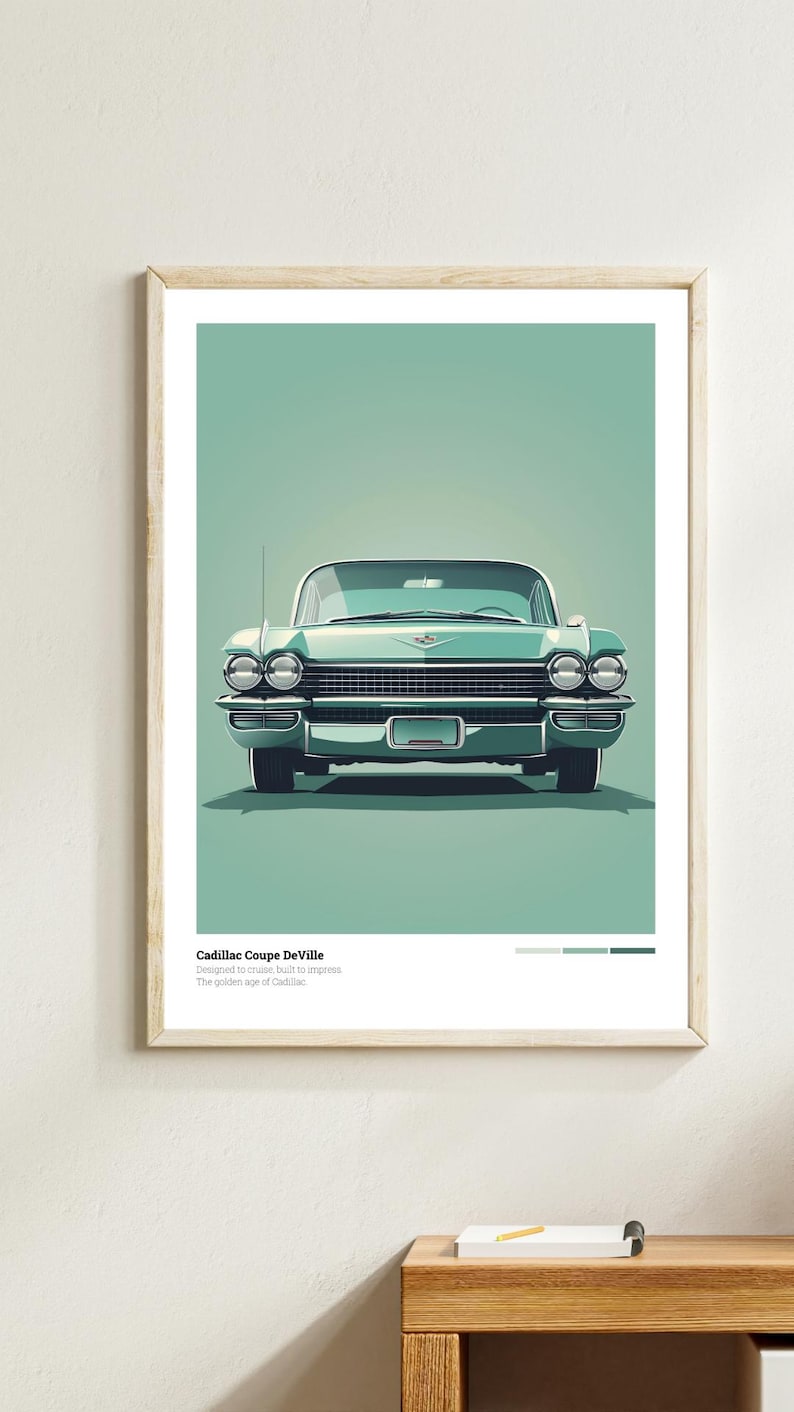 Cadillac Coupe Deville Digital Art Poster | Classic Car Wall Art ...