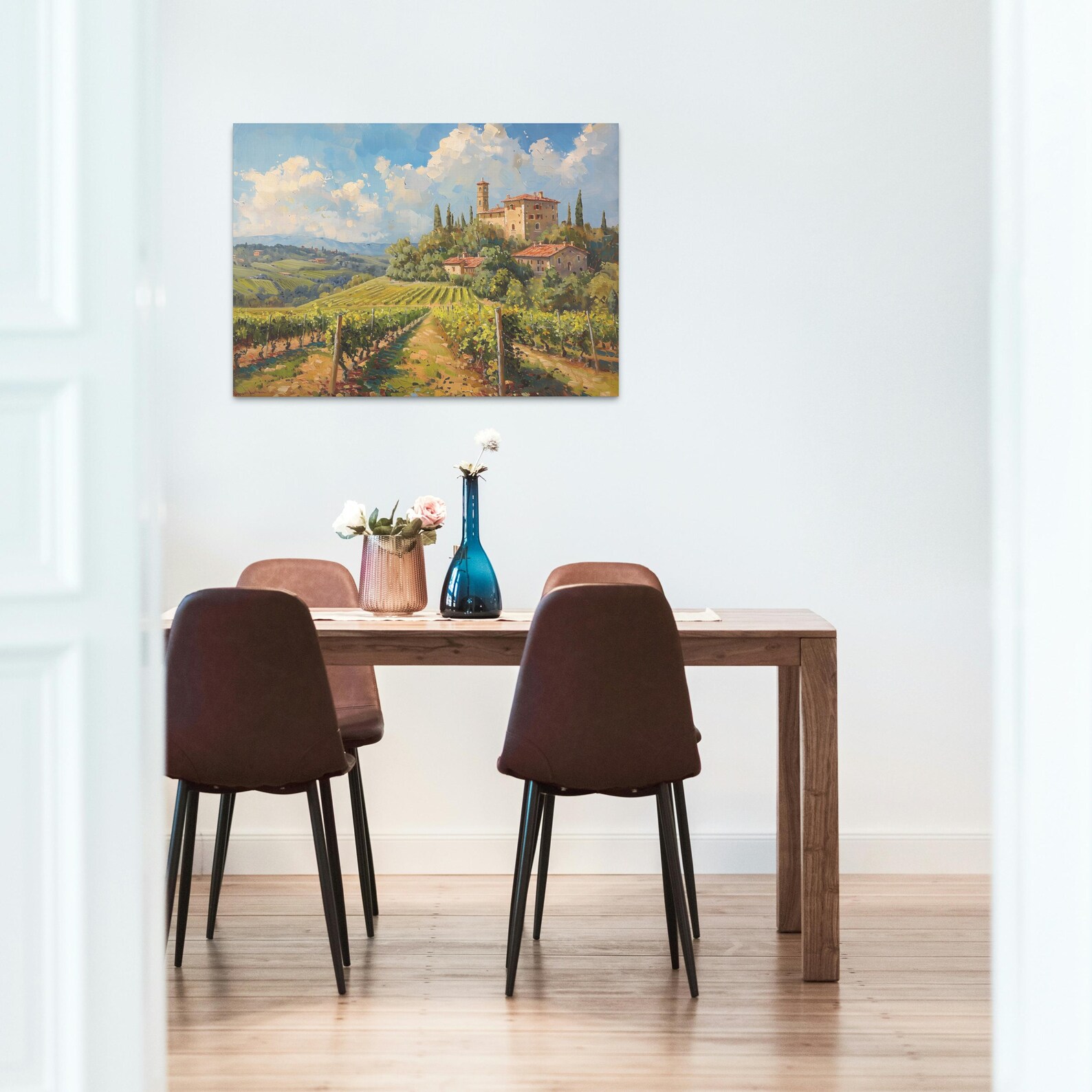 Tuscany Landscape Oil Painting Art Print: Italian Villa Wall Decor ...
