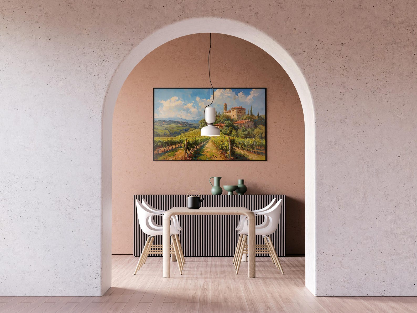 Tuscany Landscape Oil Painting Art Print: Italian Villa Wall Decor ...