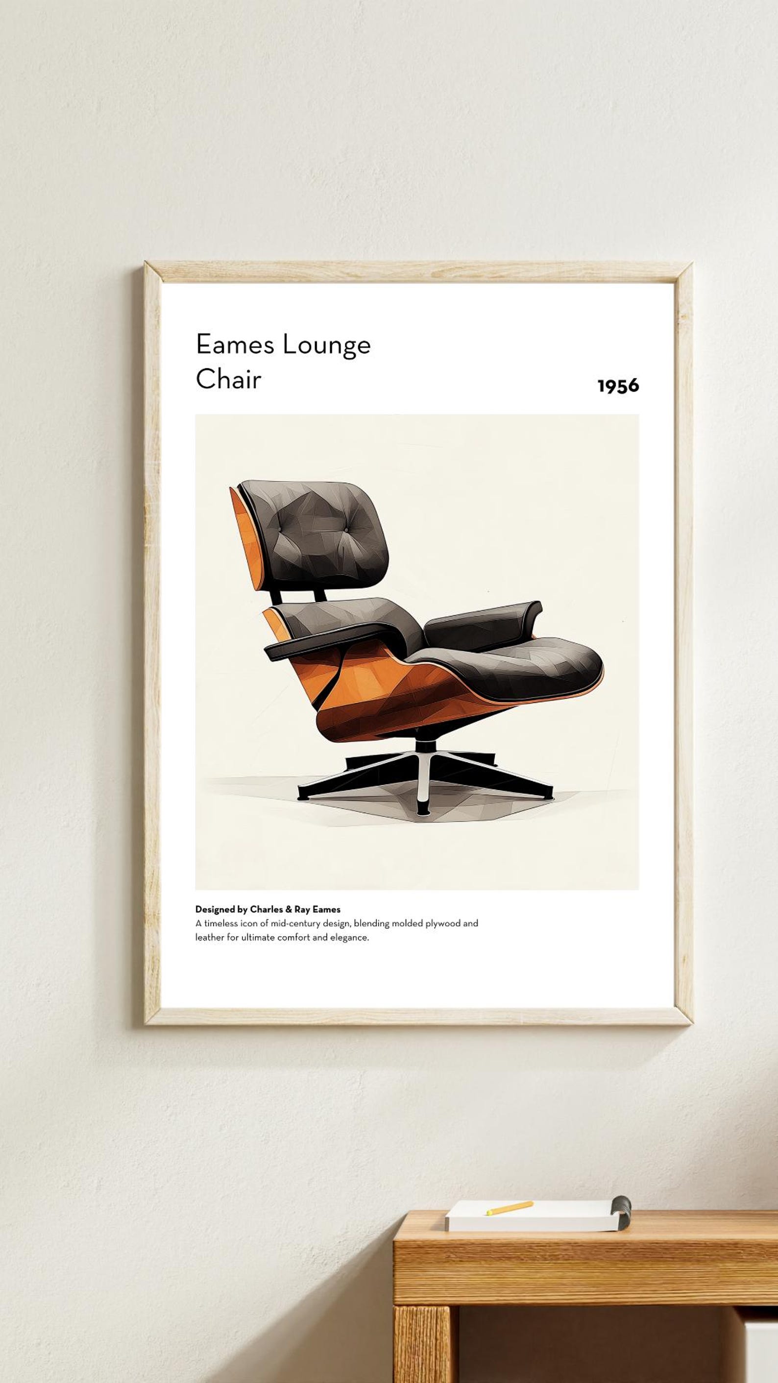 Eames Lounge Chair Poster: Mid-century Modern Art Print (digital ...