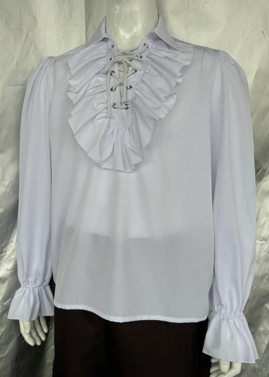 Gothic Ruffled Pirate Shirt | Renaissance Lace-up Blouse | Musketeer Medieval Poet Costume Top ...