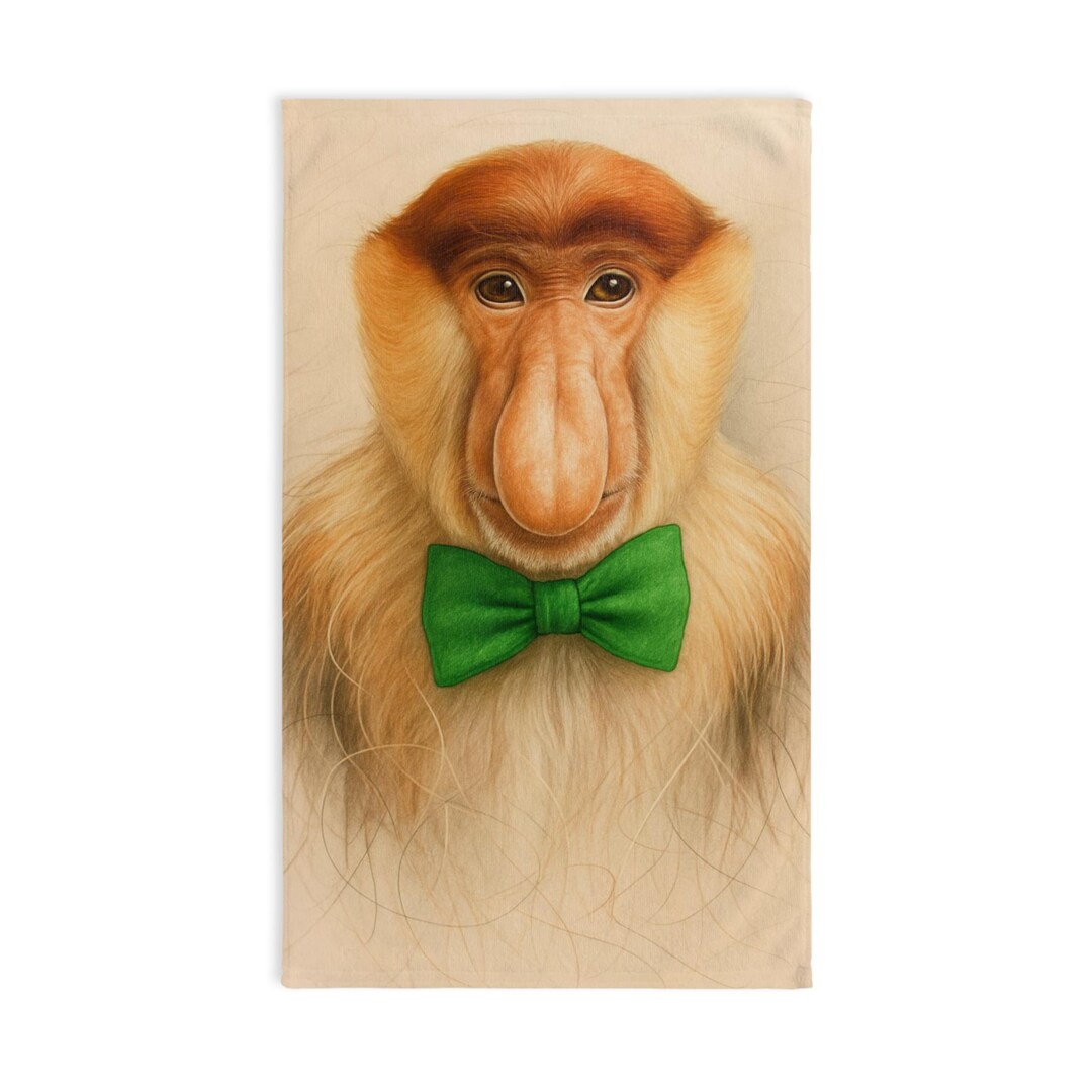 Proboscis Monkey Hand Towel – "picasso" Quirky Bathroom Decor - Etsy