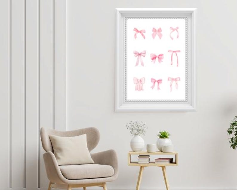 Pink Bow Poster - Etsy