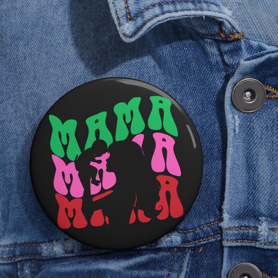 Retro Mama Pin Buttons: Funky Mom Badges, Colorful Accessories - Etsy