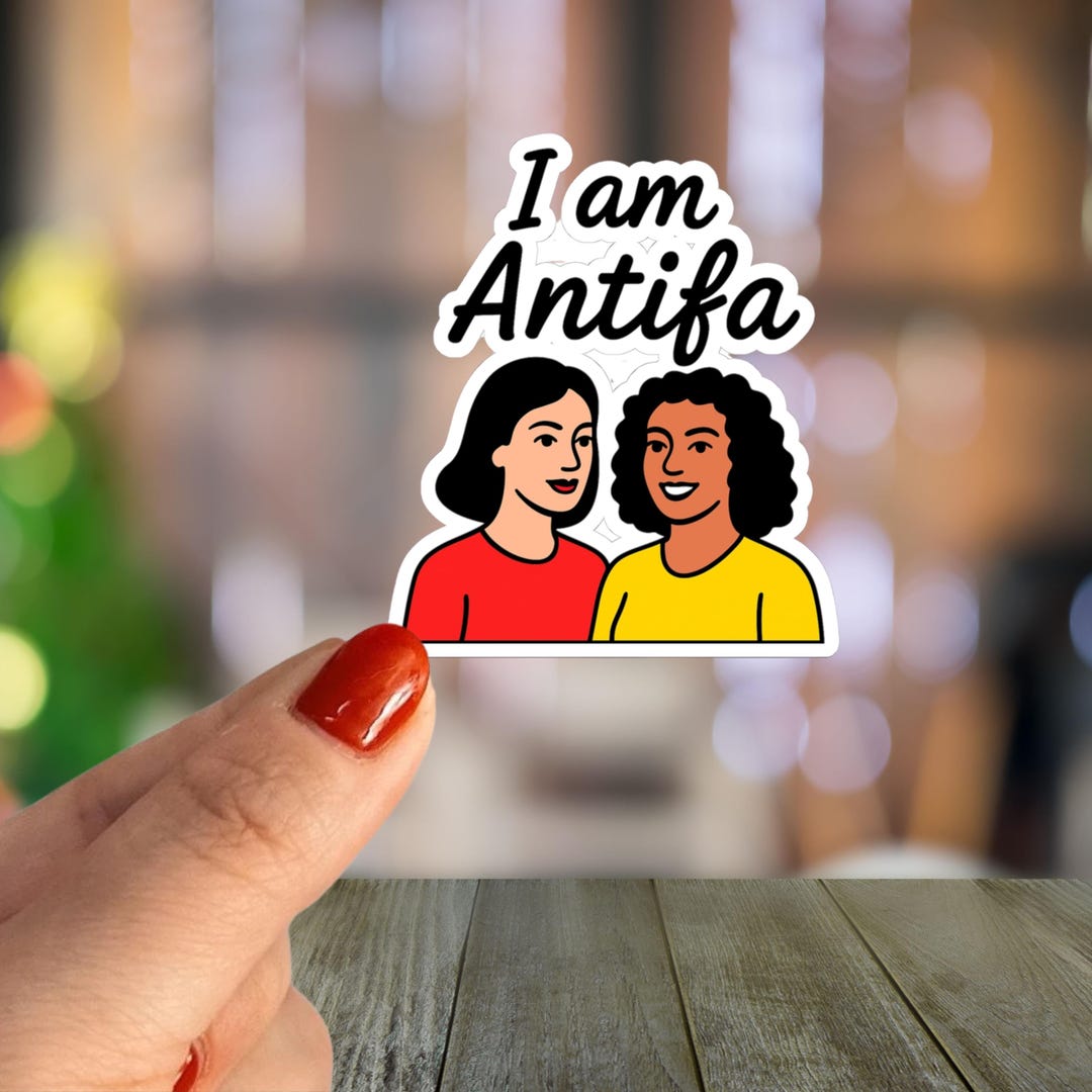 I Am Antifa Sticker | Anti Fascist Trump Political Cartoon | Resist ...
