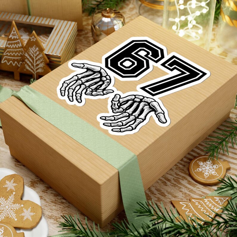 Skeleton Hands Number 67 Sticker | Gothic Halloween Decal - Etsy