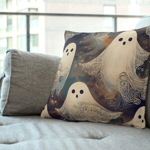 Seamless Pattern Vintage Lace Ghosts, Cute Halloween PNG Instant ...