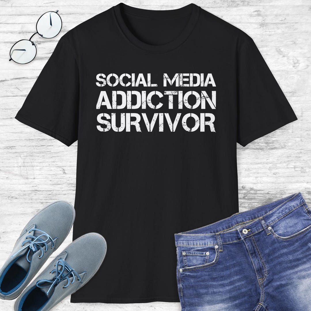 Social Media Addiction Survivor Shirt, Digital Detox Awareness Tee ...