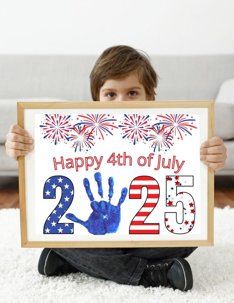 Fourth of July Handprint Craft for Kids, Printable 4th of July Craft ...