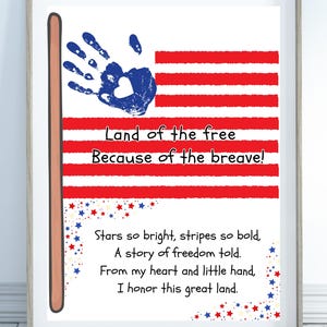 Flag 4th of July Handprint Craft, Flag Poem, Independence Day, American ...