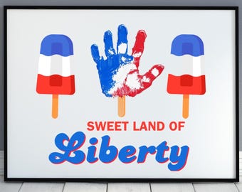 4th of July Handprint Printable Craft, 4th of July Handprint Art ...