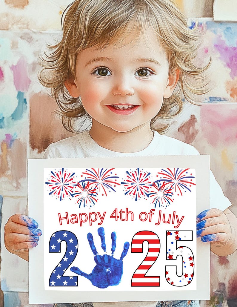 Fourth of July Handprint Craft for Kids, Printable 4th of July Craft ...