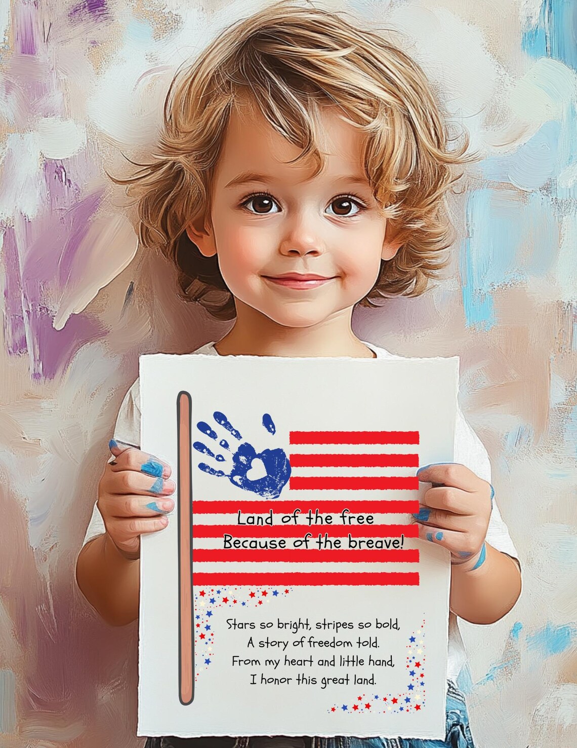 Flag 4th of July Handprint Craft, Flag Poem, Independence Day, American ...