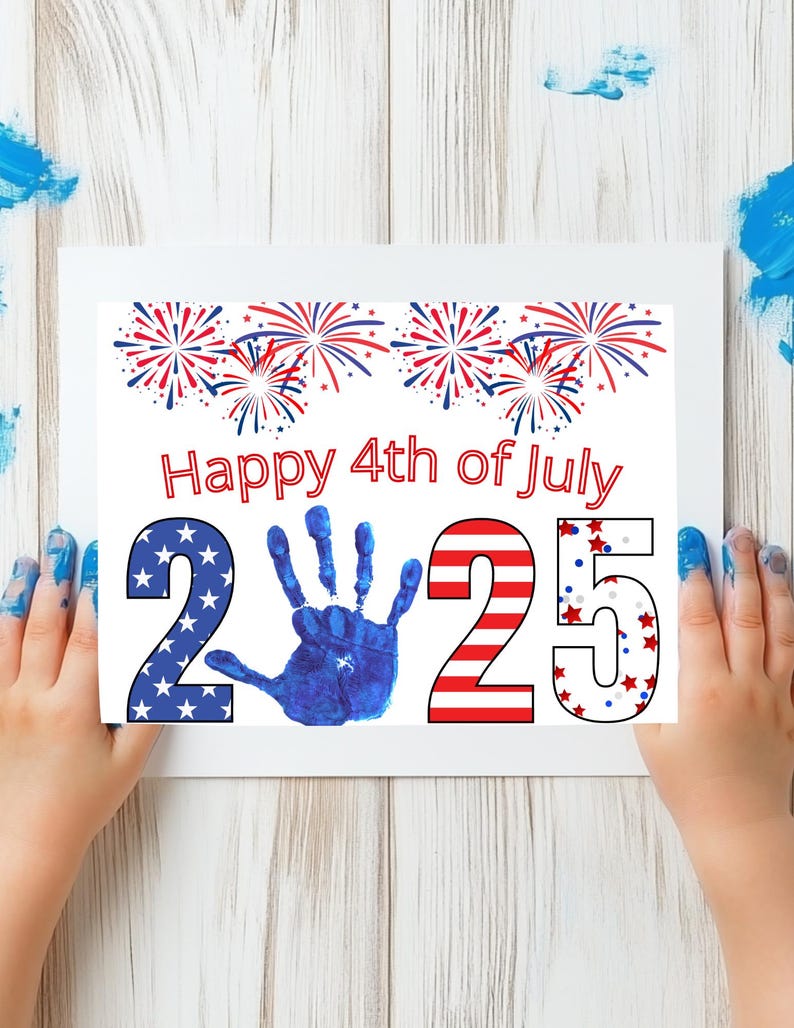 Fourth of July Handprint Craft for Kids, Printable 4th of July Craft ...