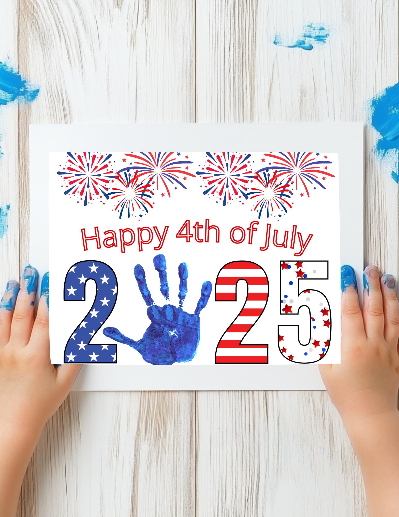 Fourth of July Handprint Craft for Kids, Printable 4th of July Craft ...