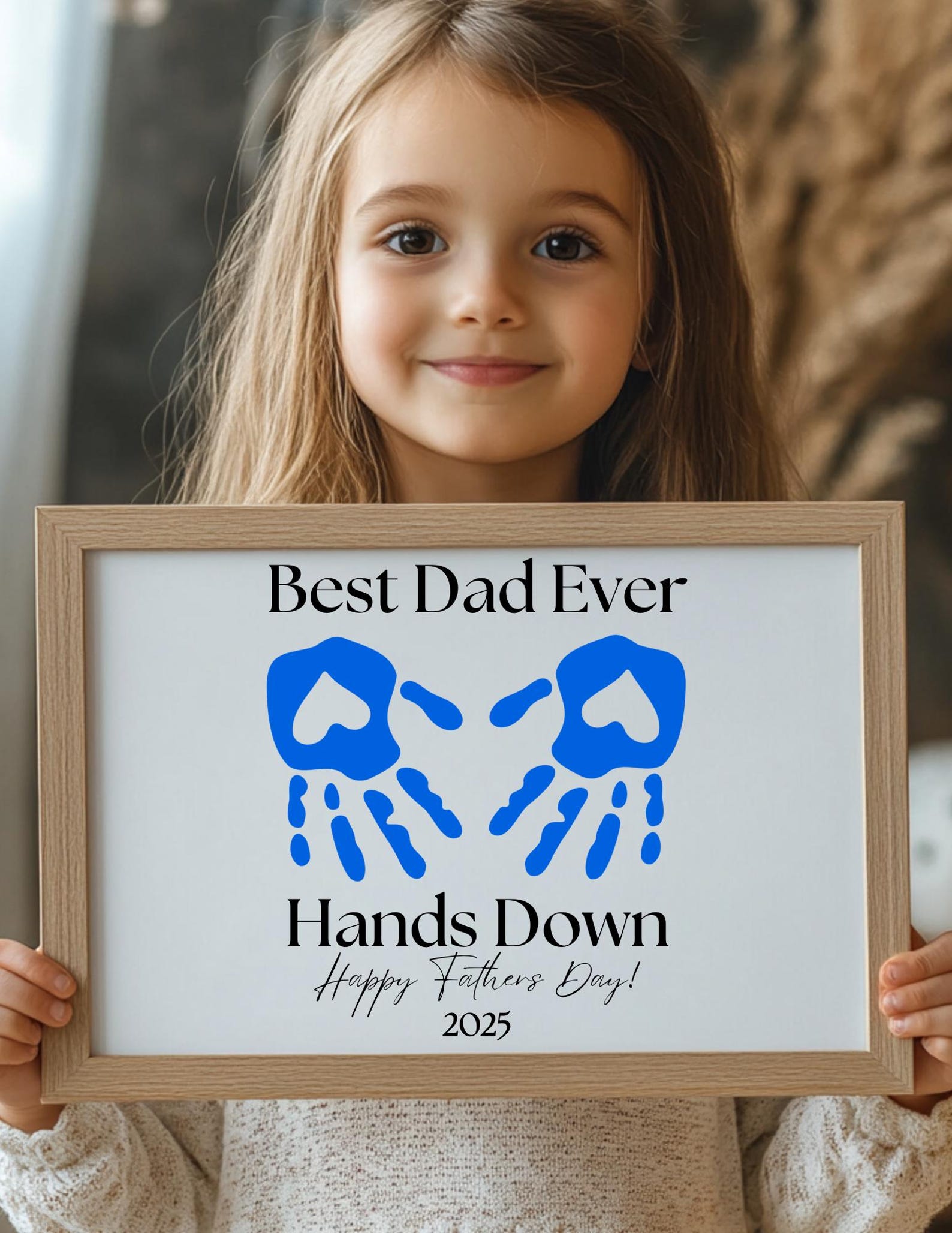 Best Dad Ever Hands Down DIY Printable Handprint Art - First Father's ...