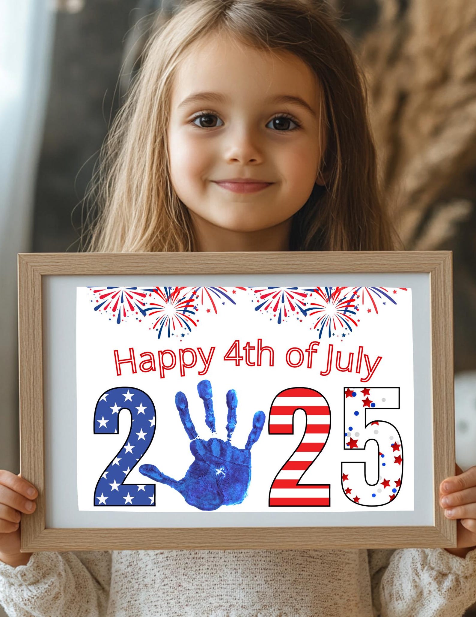 Fourth of July Handprint Craft for Kids, Printable 4th of July Craft ...