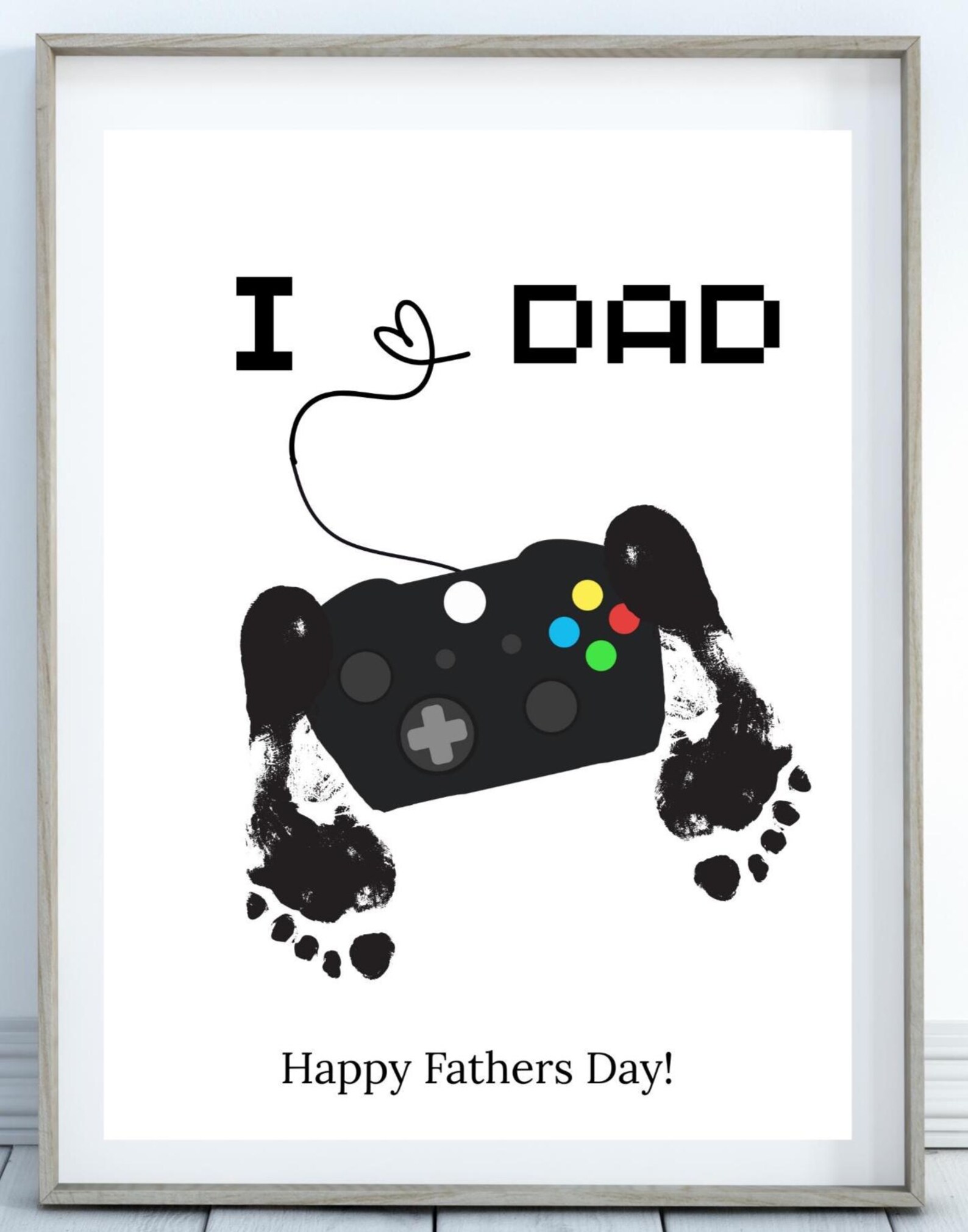 Gamer Dad Father's Day Handprint Art | Video Game Footprint Stamp Art ...